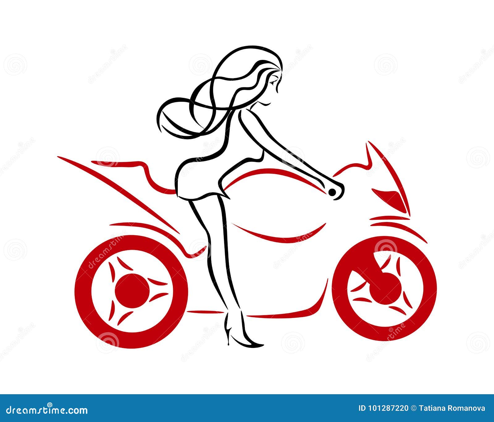 Supermoto Motorcycle With Rider Back View Isolated Vector Illustration ...