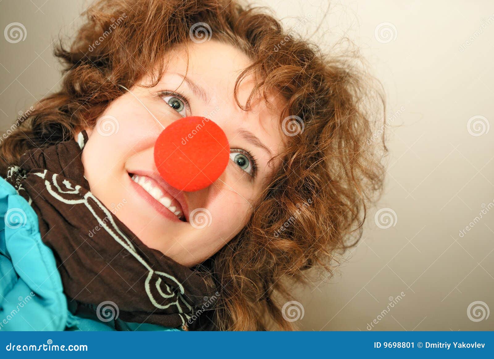 Girl with red nose stock image. Image of nose, expression - 9698801
