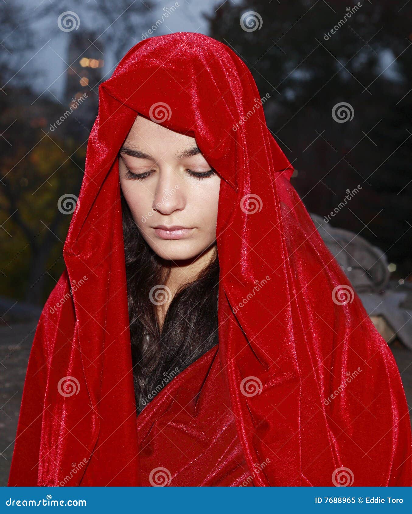 Girl in red robe stock image. Image of park, parks, evening - 7688965