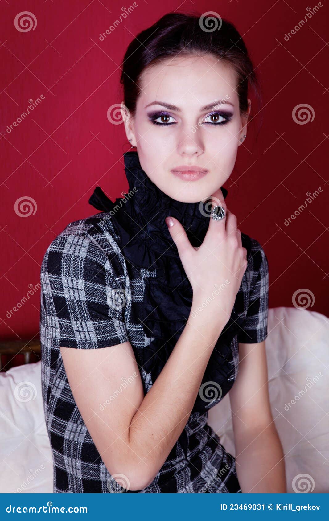 Girl in red room stock image. Image of attractive, beauty - 23469031