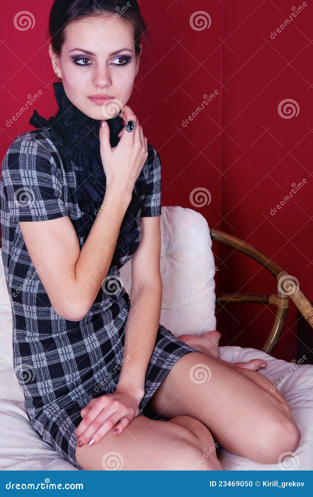 Girl in red room stock photo. Image of home, model, house - 23469050