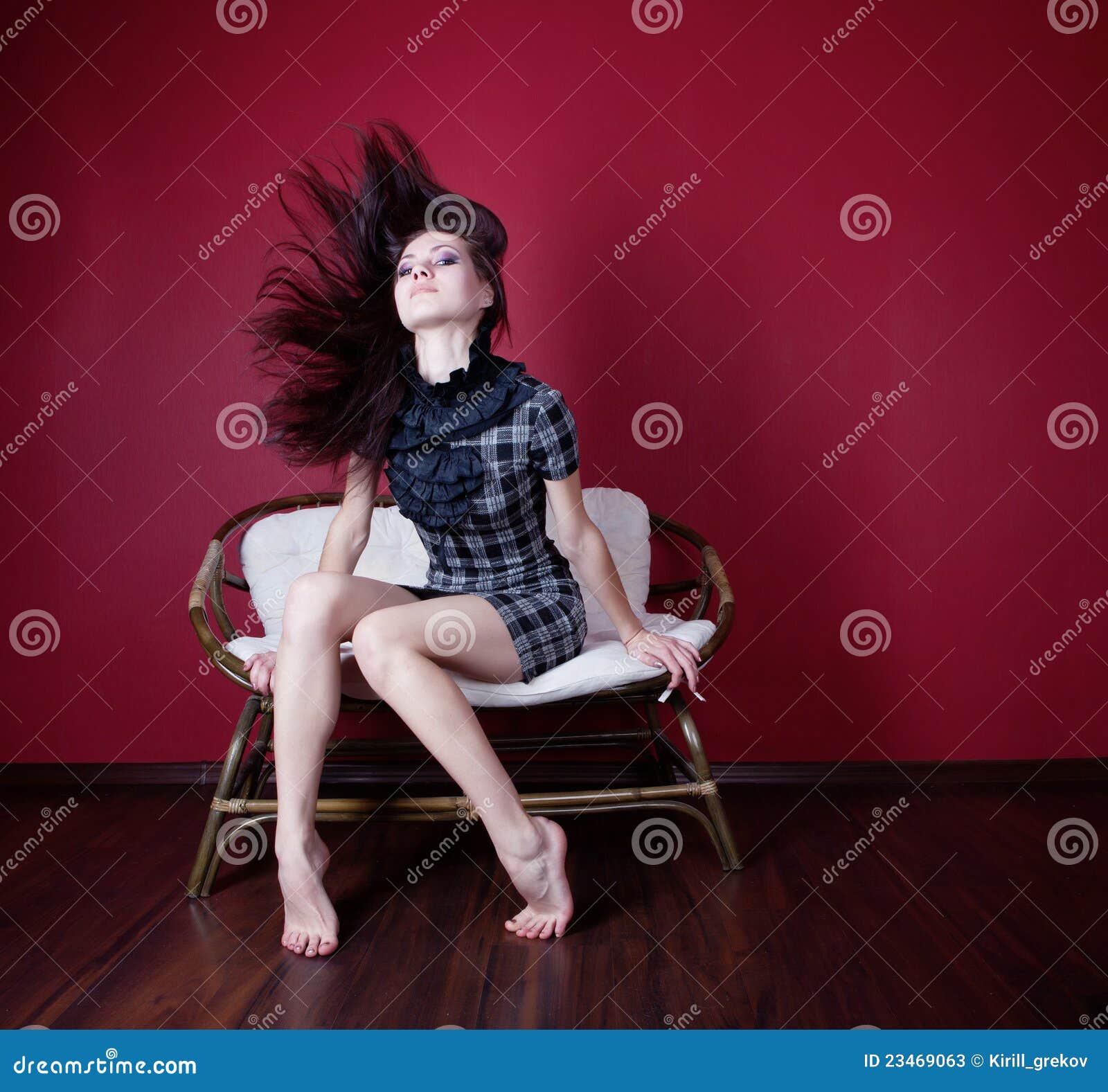 Girl in red room stock image. Image of model, legs, enjoyment - 23469063