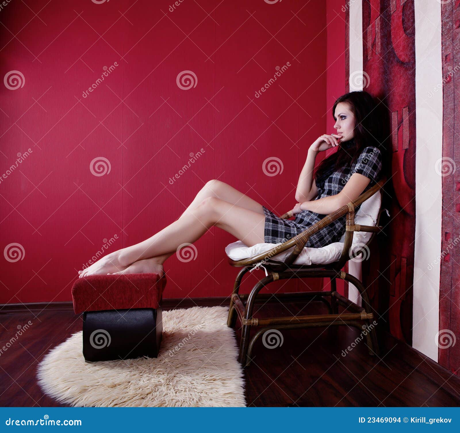 Girl in red room stock photo. Image of beauty, lifestyle - 23469094