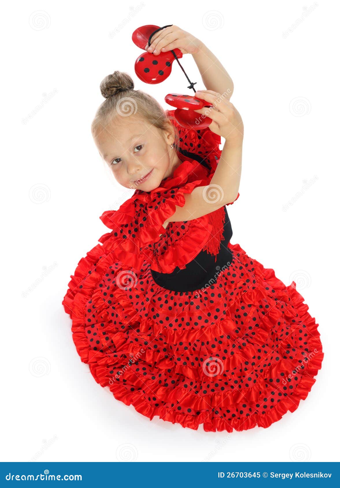 The girl in a red Spanish stock image. Image of culture - 26703645