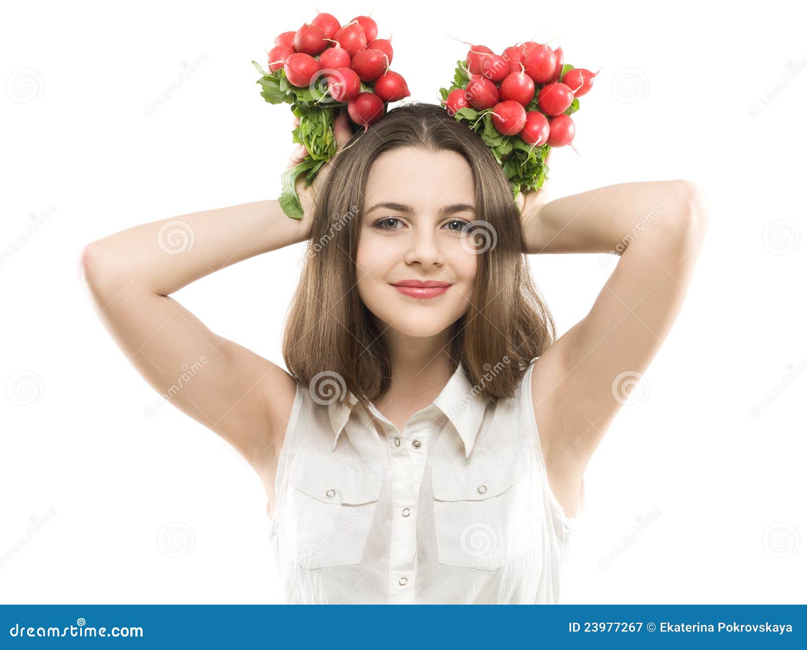 Girl with redish stock image. Image of menu, calories - 23977267