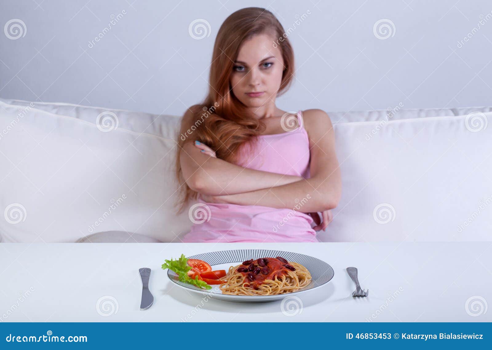 Girl Refusing To Eat Dinner Royalty-Free Stock Photography ...