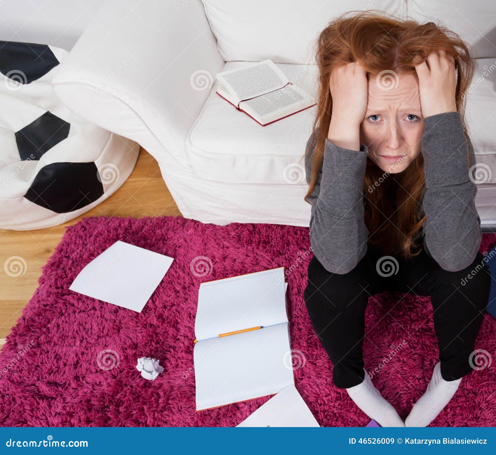 Girl refusing to study stock image. Image of comfortable - 46526009