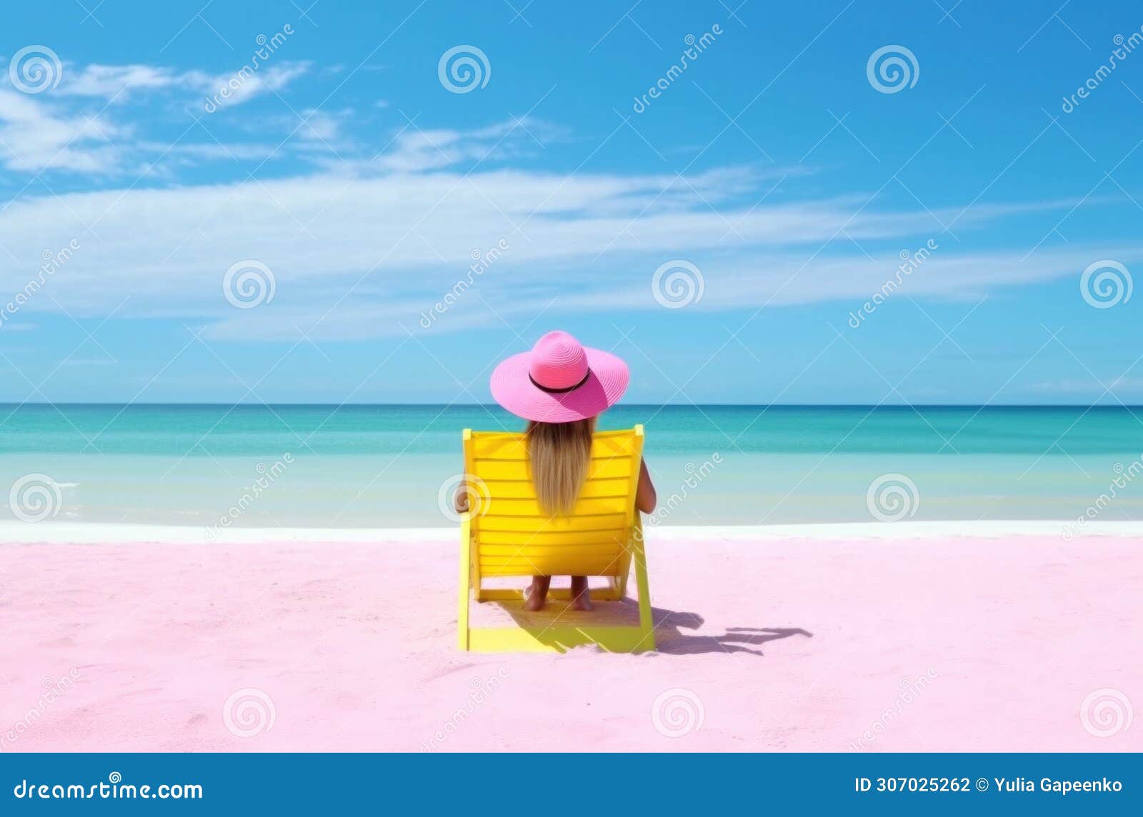 Girl relaxing on beach lay stock photo. Image of person - 307025262