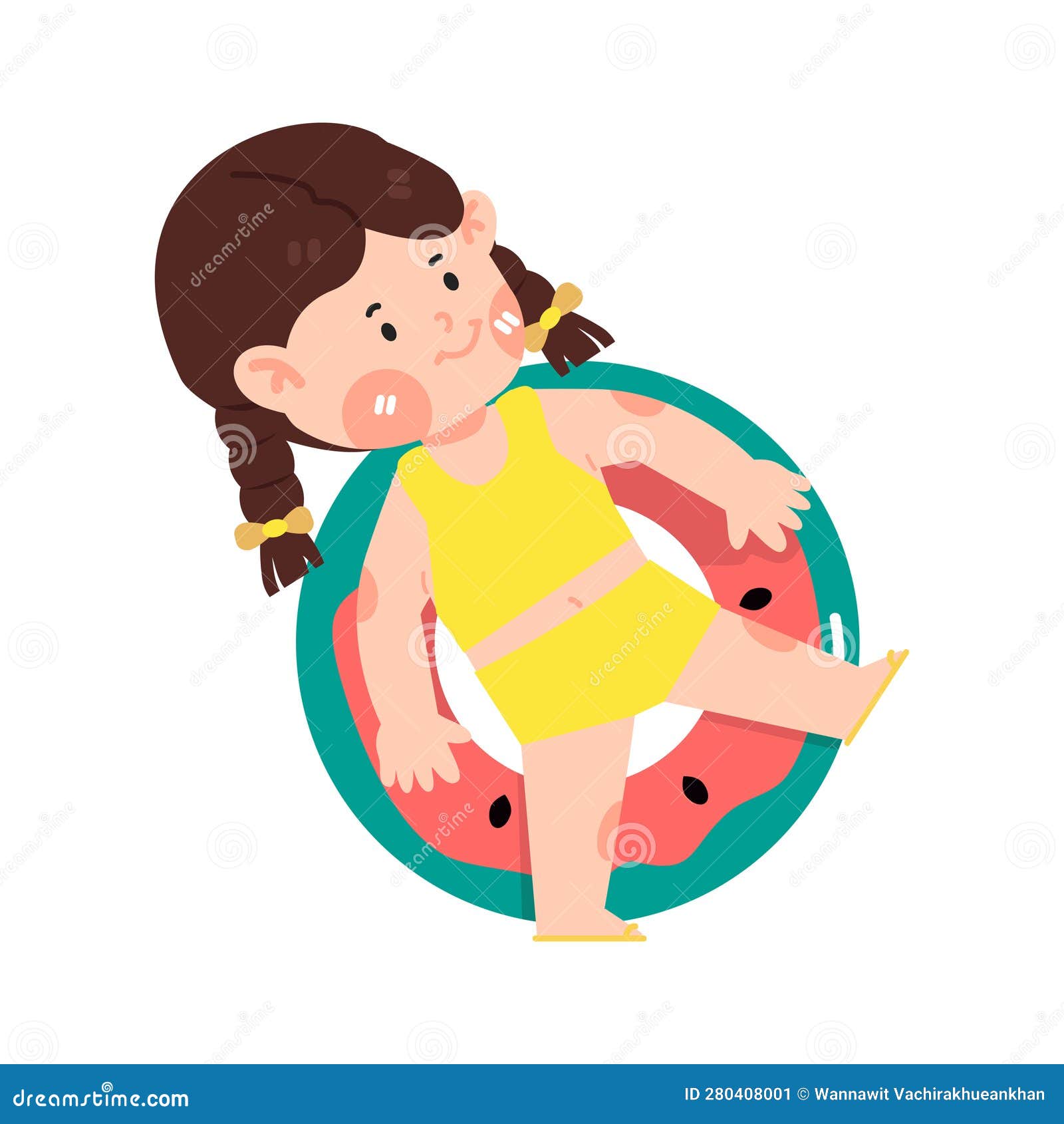 Girl Relaxing on Float Swim Stock Vector - Illustration of person ...