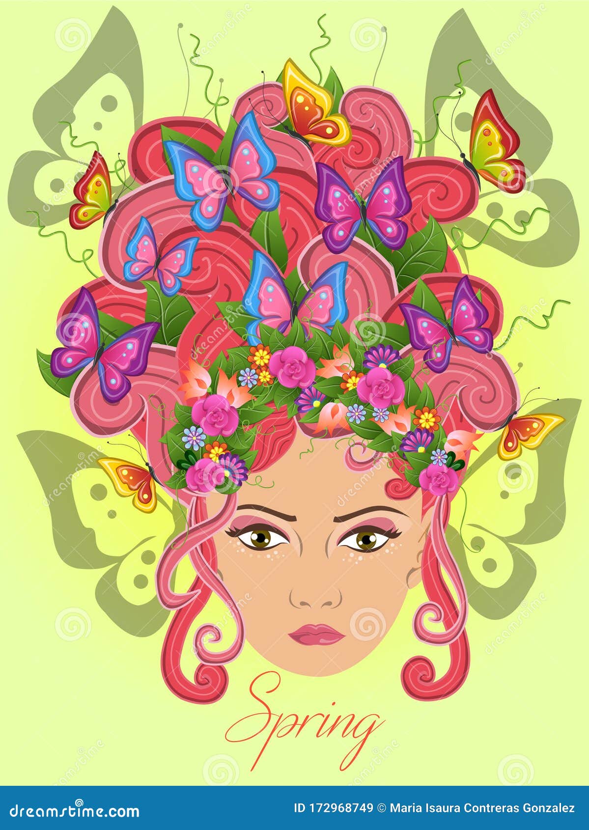 Girl Representing the Season of Spring, Vector Design Stock Vector ...