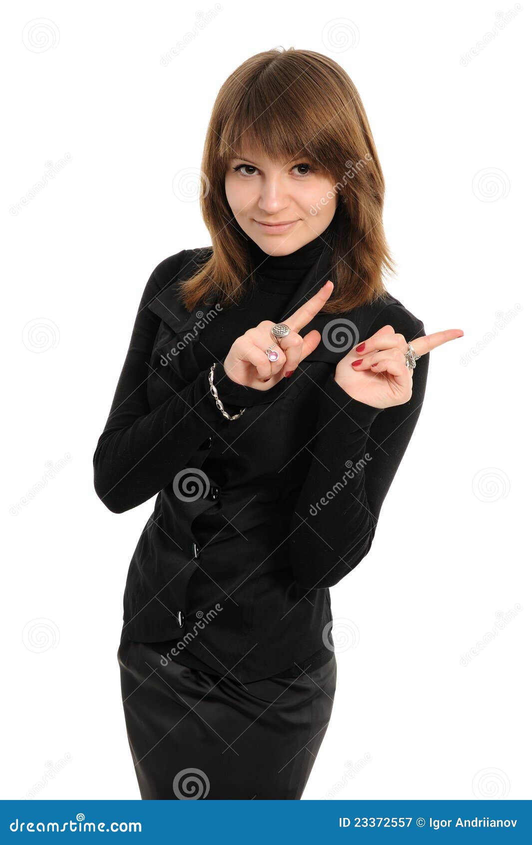 Girl Representing Your Product Stock Image - Image of copyspace ...