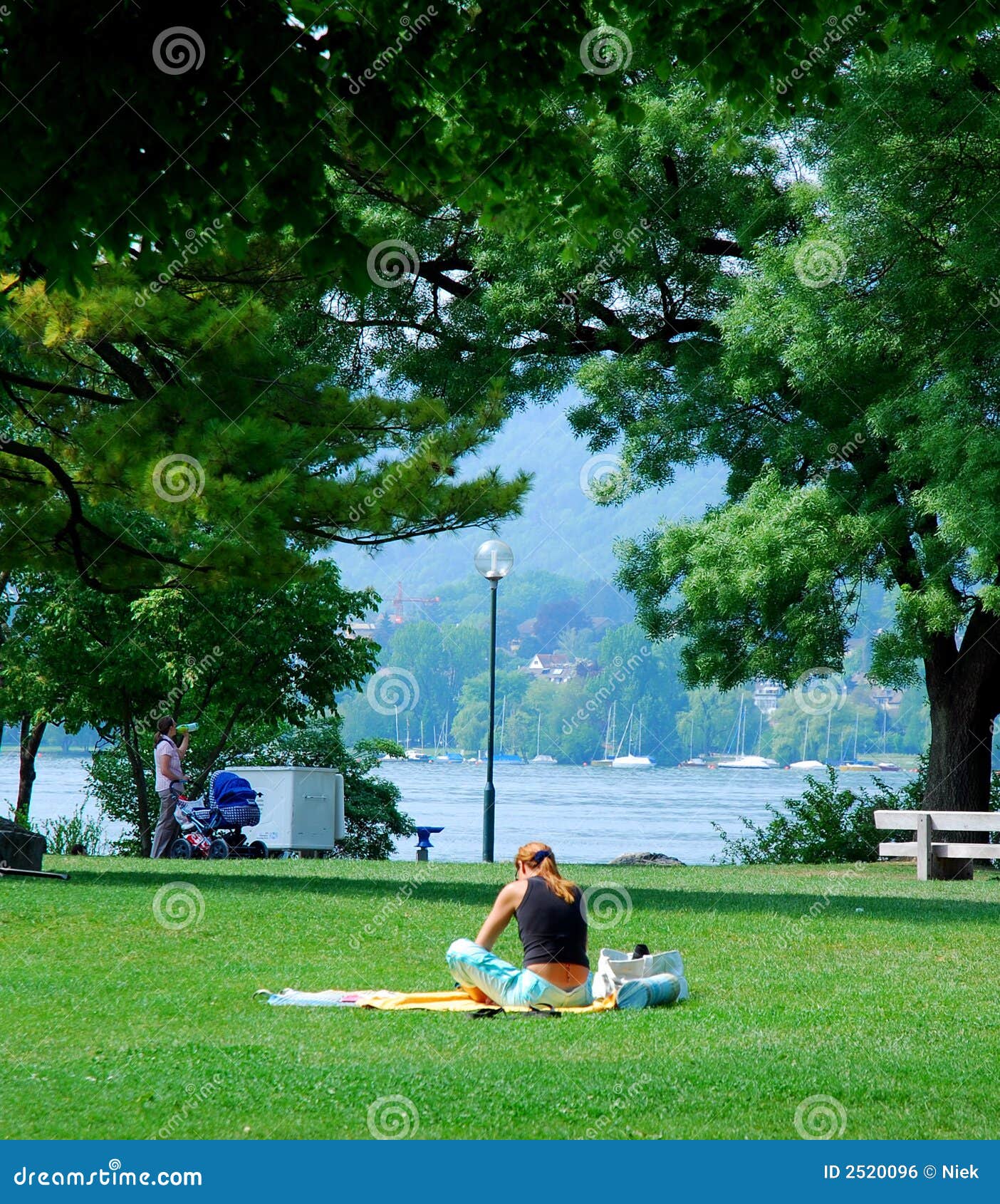 Girl resting in the park stock photo. Image of adults - 2520096