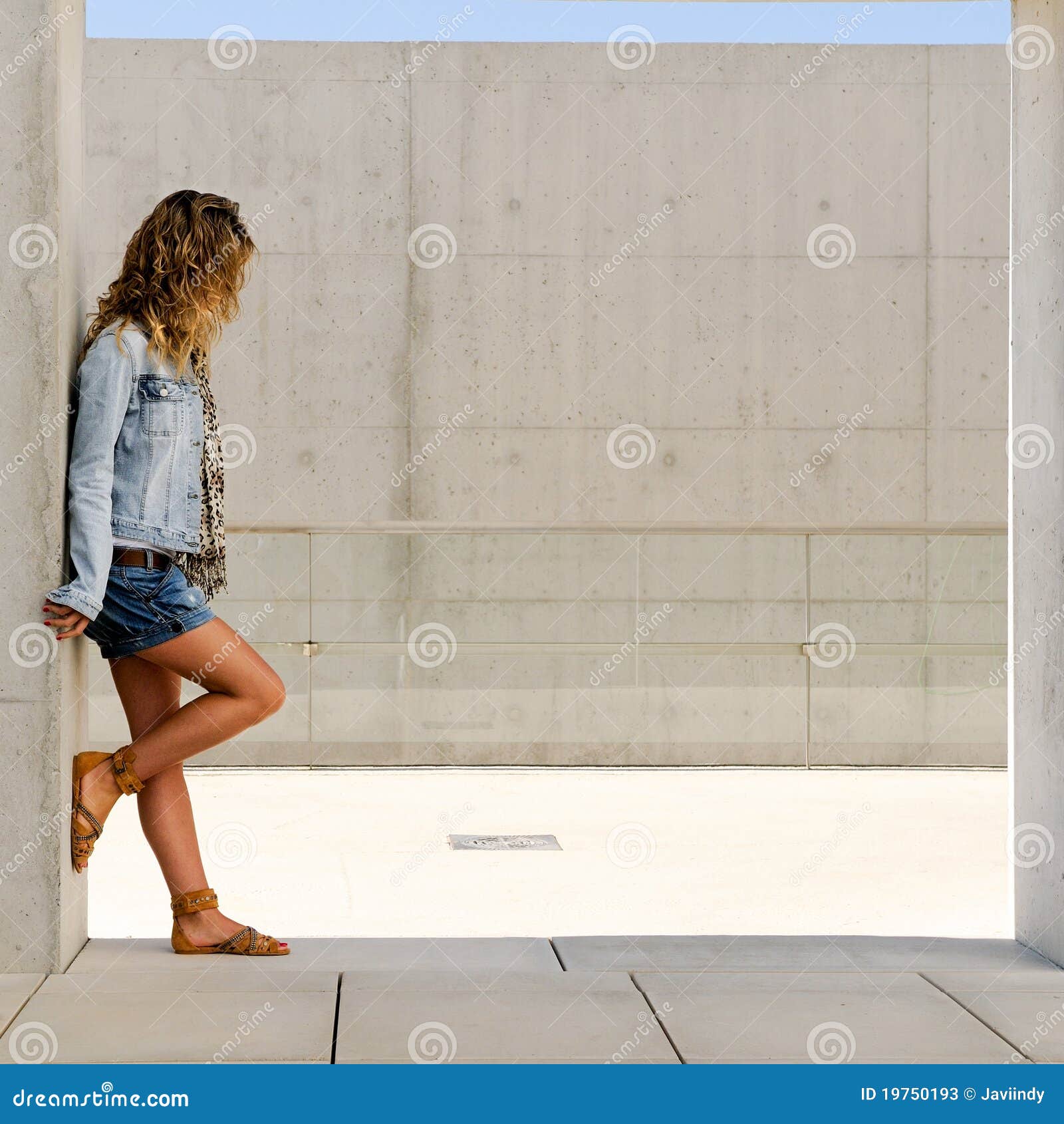 Girl resting on the wall stock image. Image of fine, jacket - 19750193
