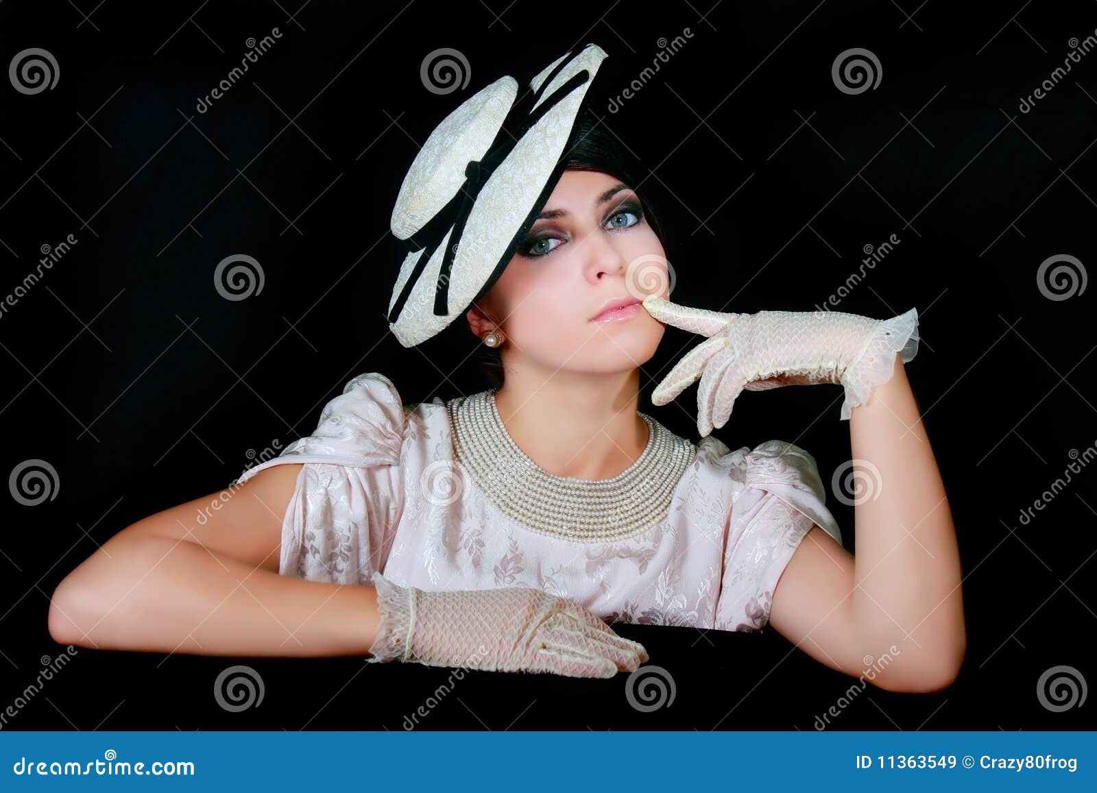 Girl in retro style stock image. Image of style, cutout - 11363549