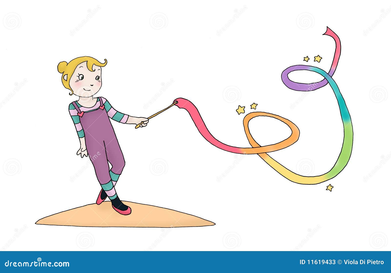Girl with ribbon stock illustration. Illustration of fitness - 11619433