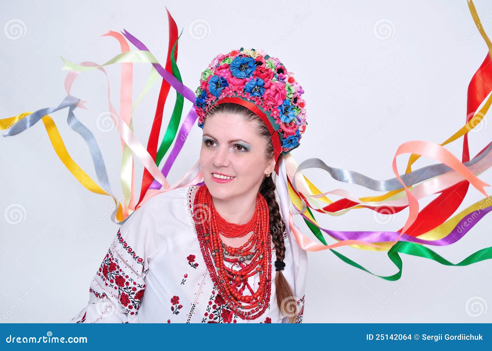 Girl with ribbon stock photo. Image of folklore, color - 25142064