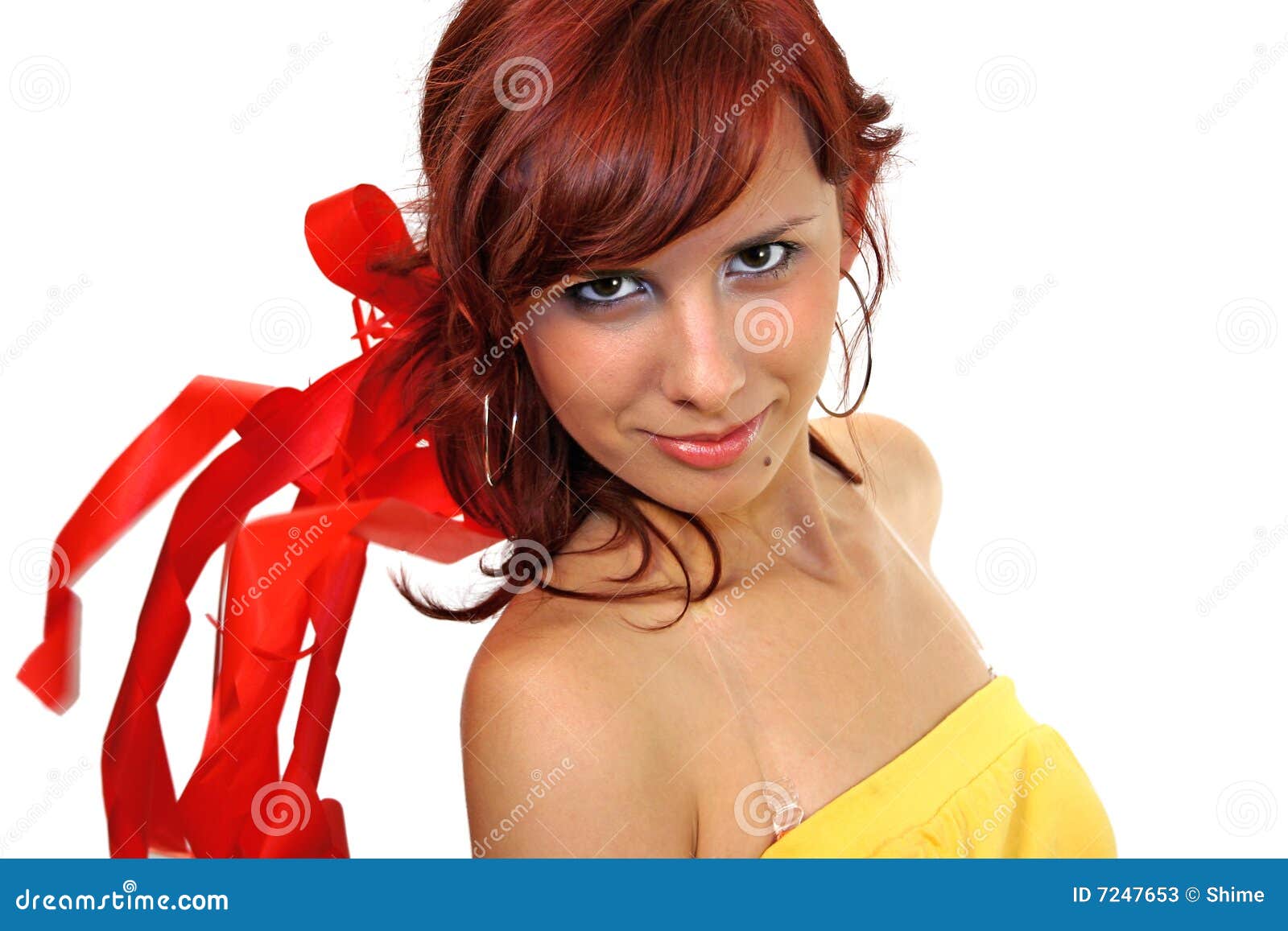 Girl with ribbon stock image. Image of hippy, lovely, model - 7247653