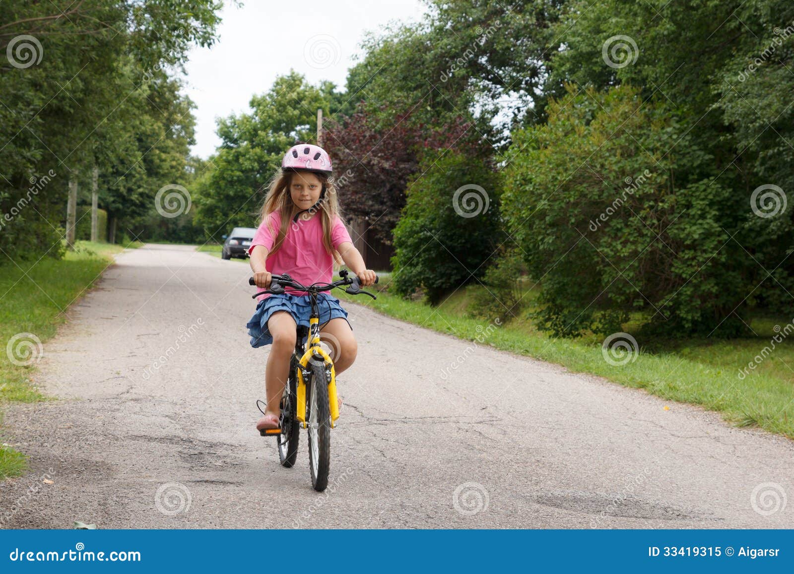 Girl rides a bicycle stock image. Image of pretty, bicycle - 33419315