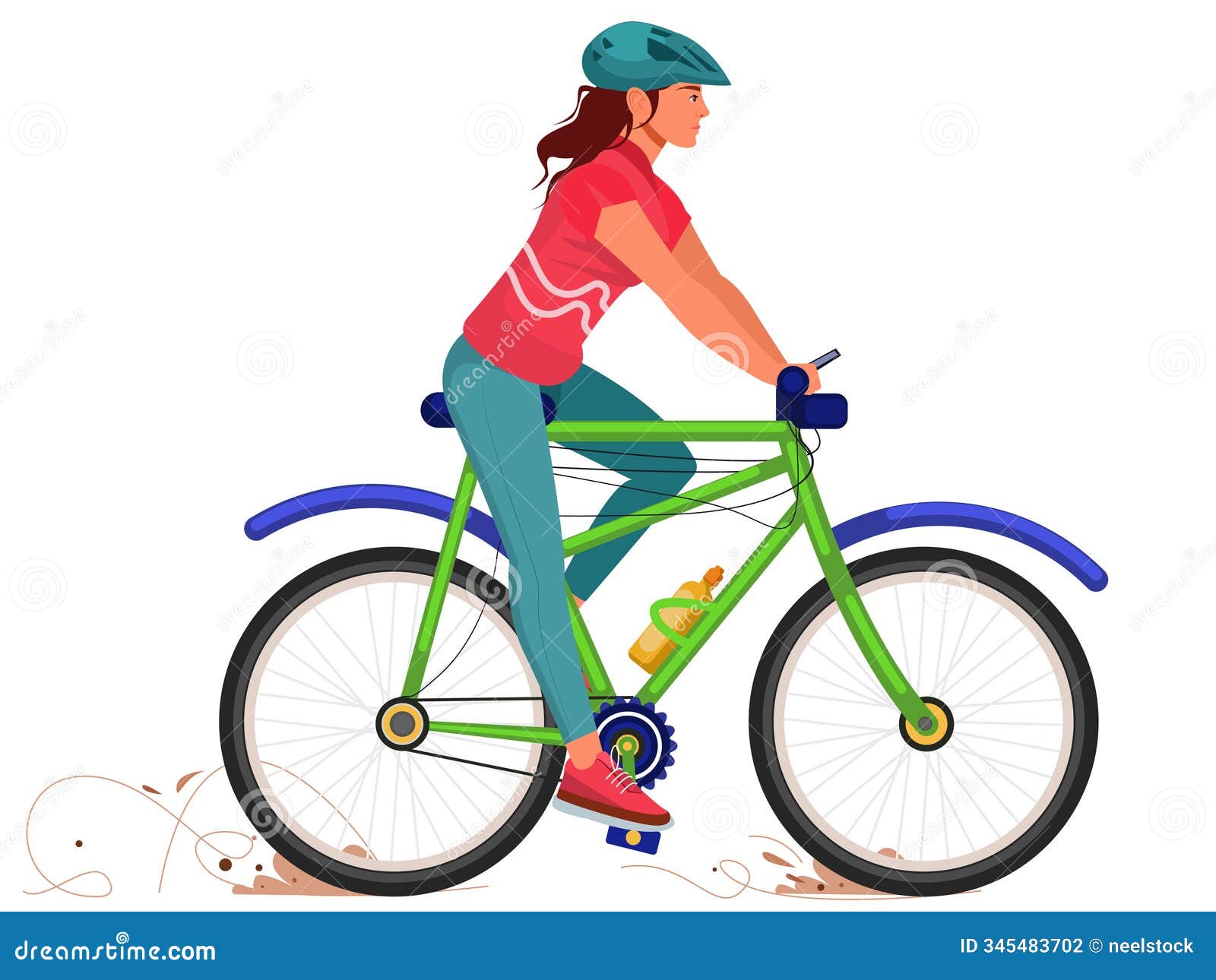 Girl Riding Bicycle - for Animation Stock Vector - Illustration of ...