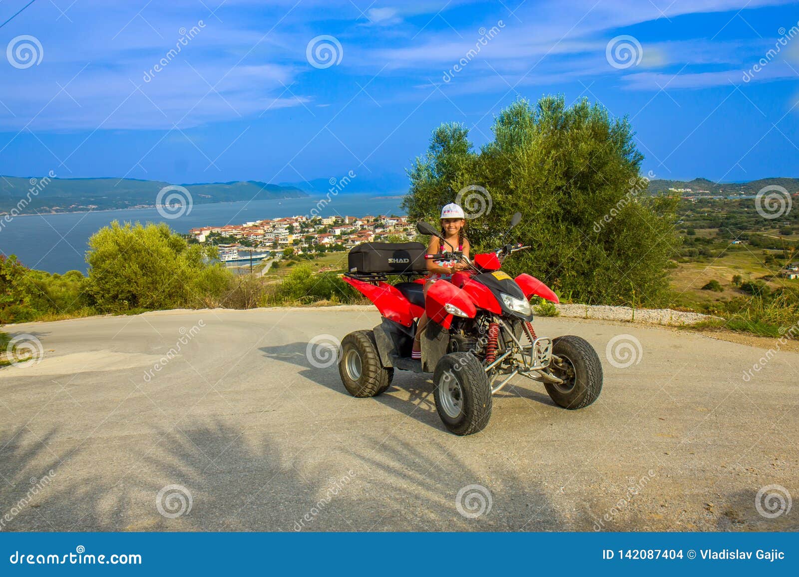 Girl Riding Quad on the Island Stock Photo - Image of action, beach ...