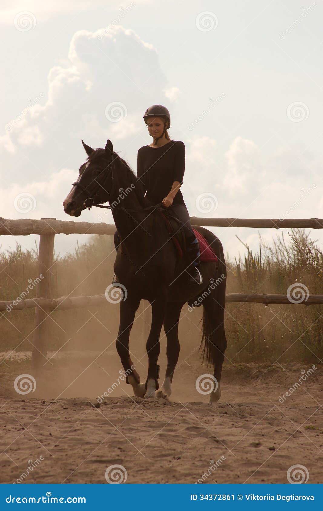 Girl riding trains stock image. Image of jockey, equestrian - 34372861