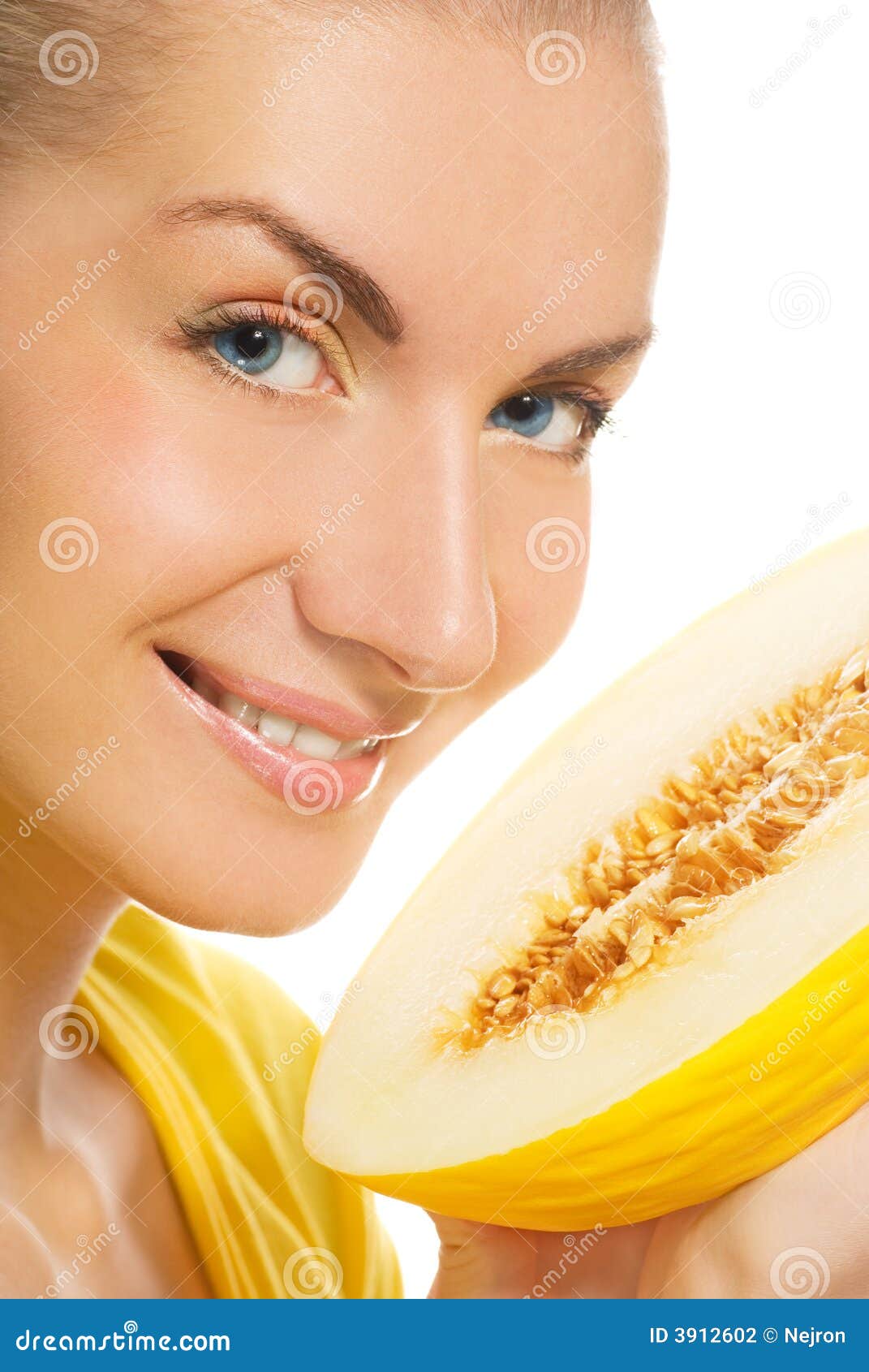 Girl with ripe melon stock photo. Image of beauty, female - 3912602
