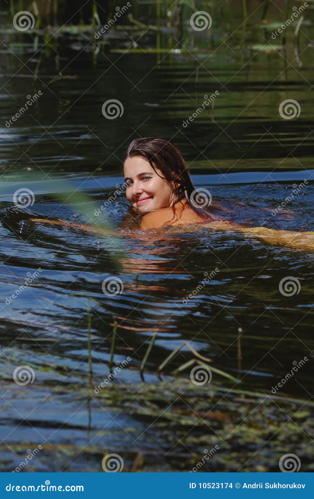 Girl on the river stock photo. Image of young, color - 10523174