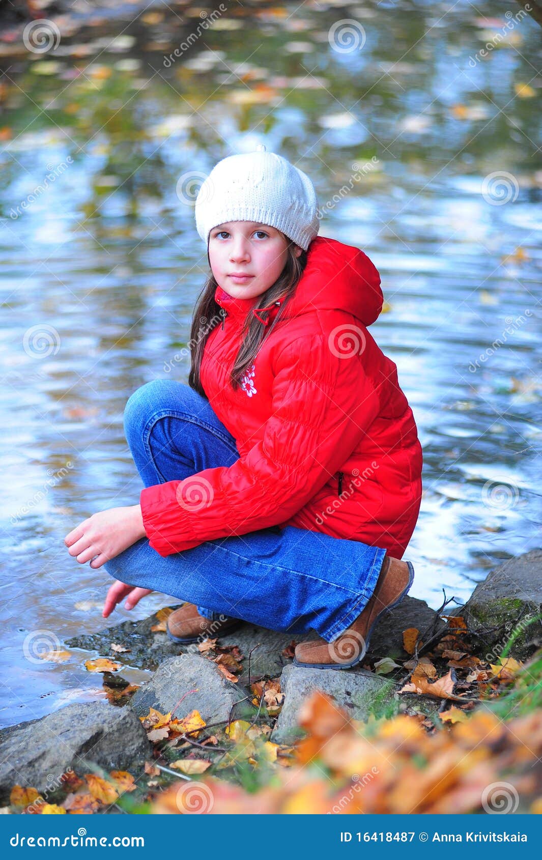 The girl at the river stock image. Image of cool, cherished - 16418487