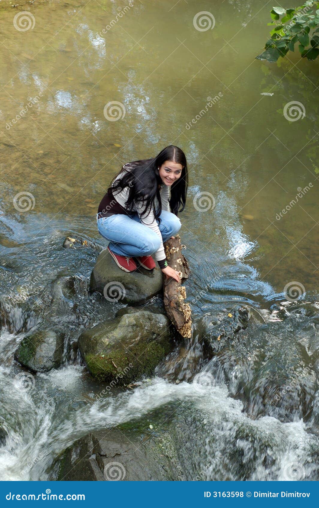 Girl and river stock photo. Image of area, foliage, girl - 3163598
