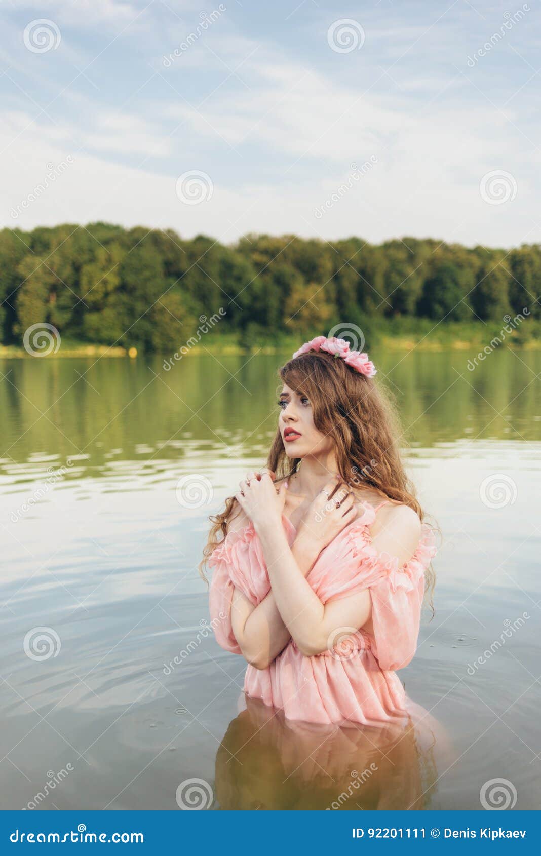 Girl in river stock image. Image of model, water, person - 92201111