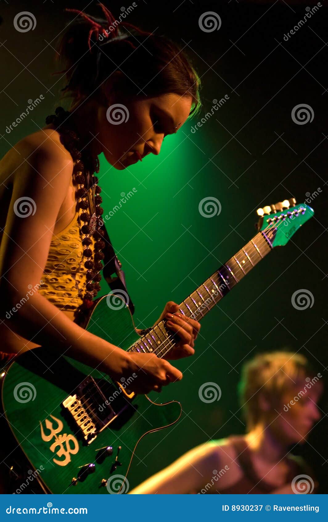 Girl with rock guitar editorial photography. Image of atmosphere - 8930237