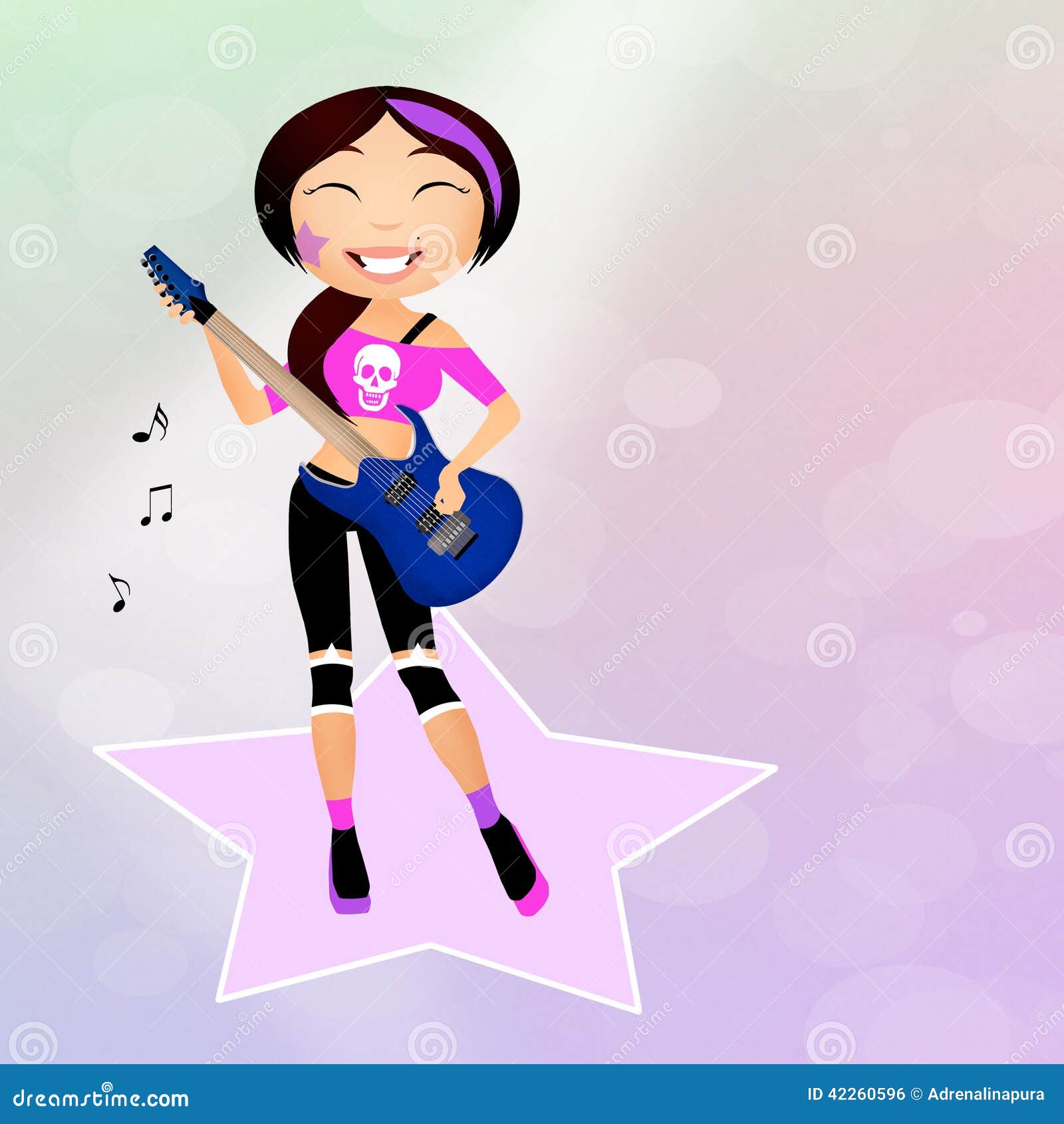 Girl rock stock illustration. Illustration of singer - 42260596