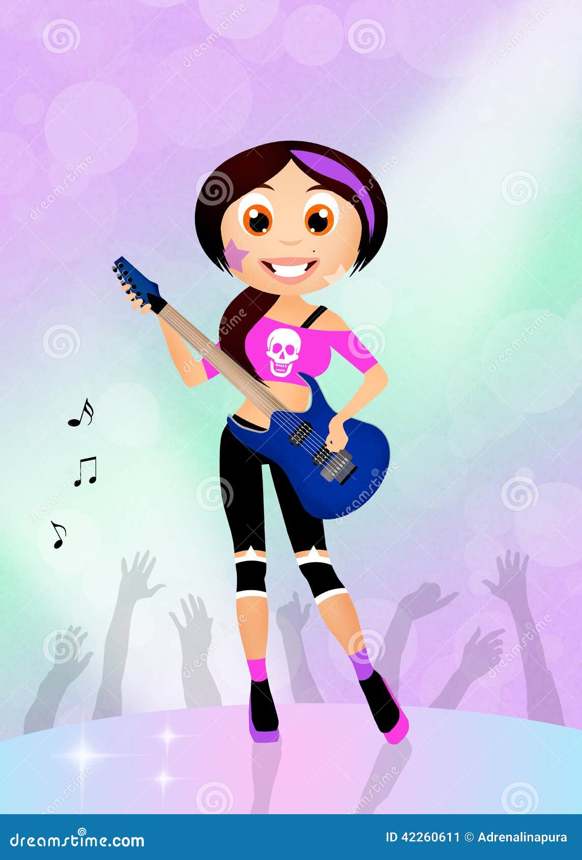 Girl rock stock illustration. Illustration of musician - 42260611