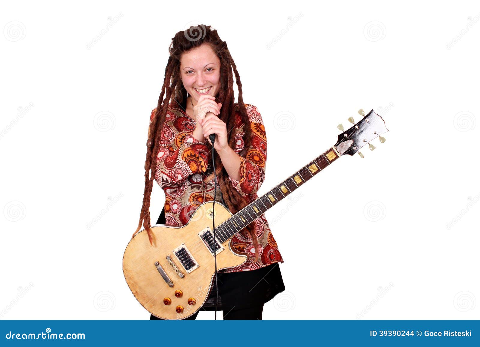 Girl rock and roll singer stock photo. Image of artist - 39390244