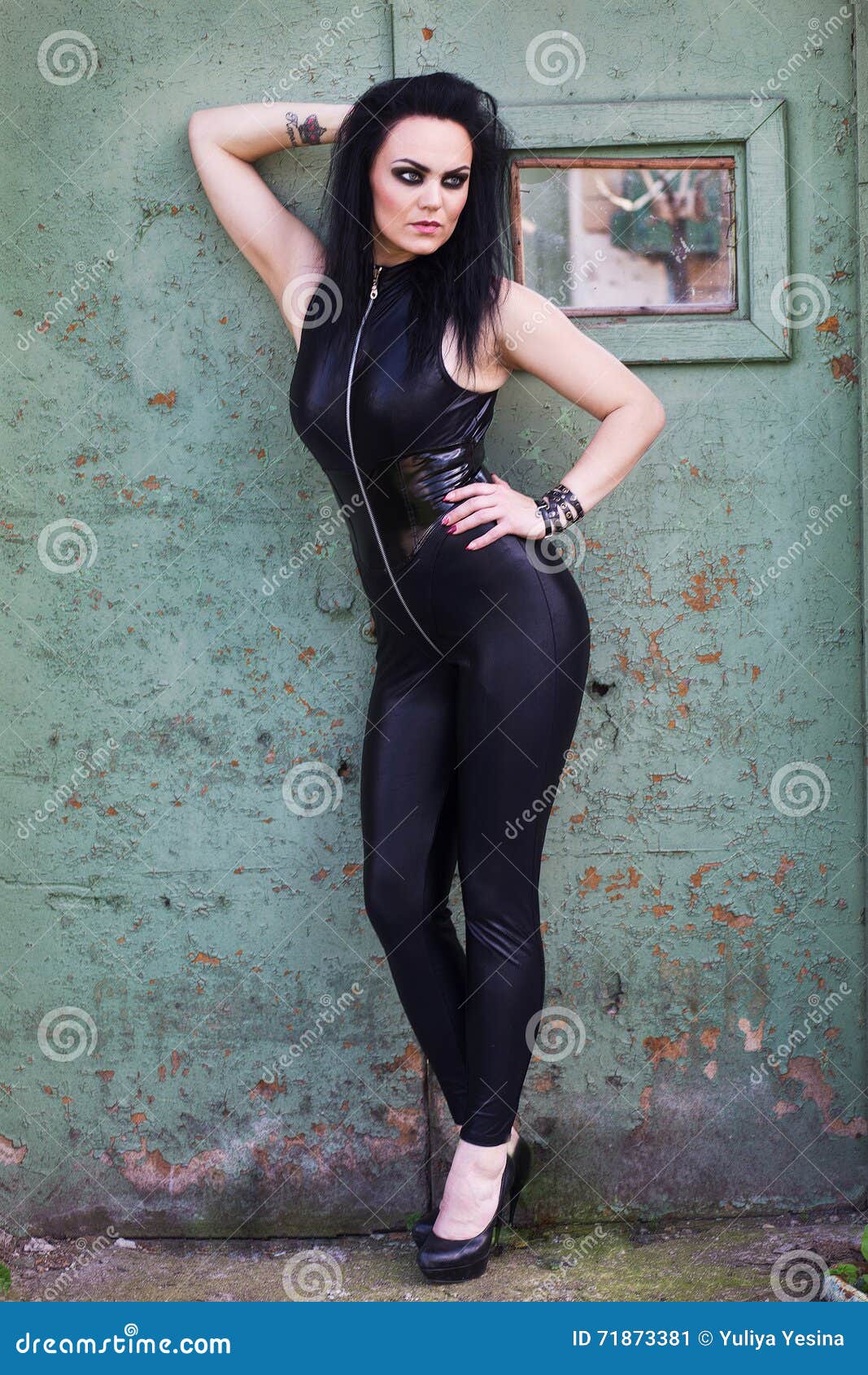 Girl in a rock style stock image. Image of fashionable - 71873381
