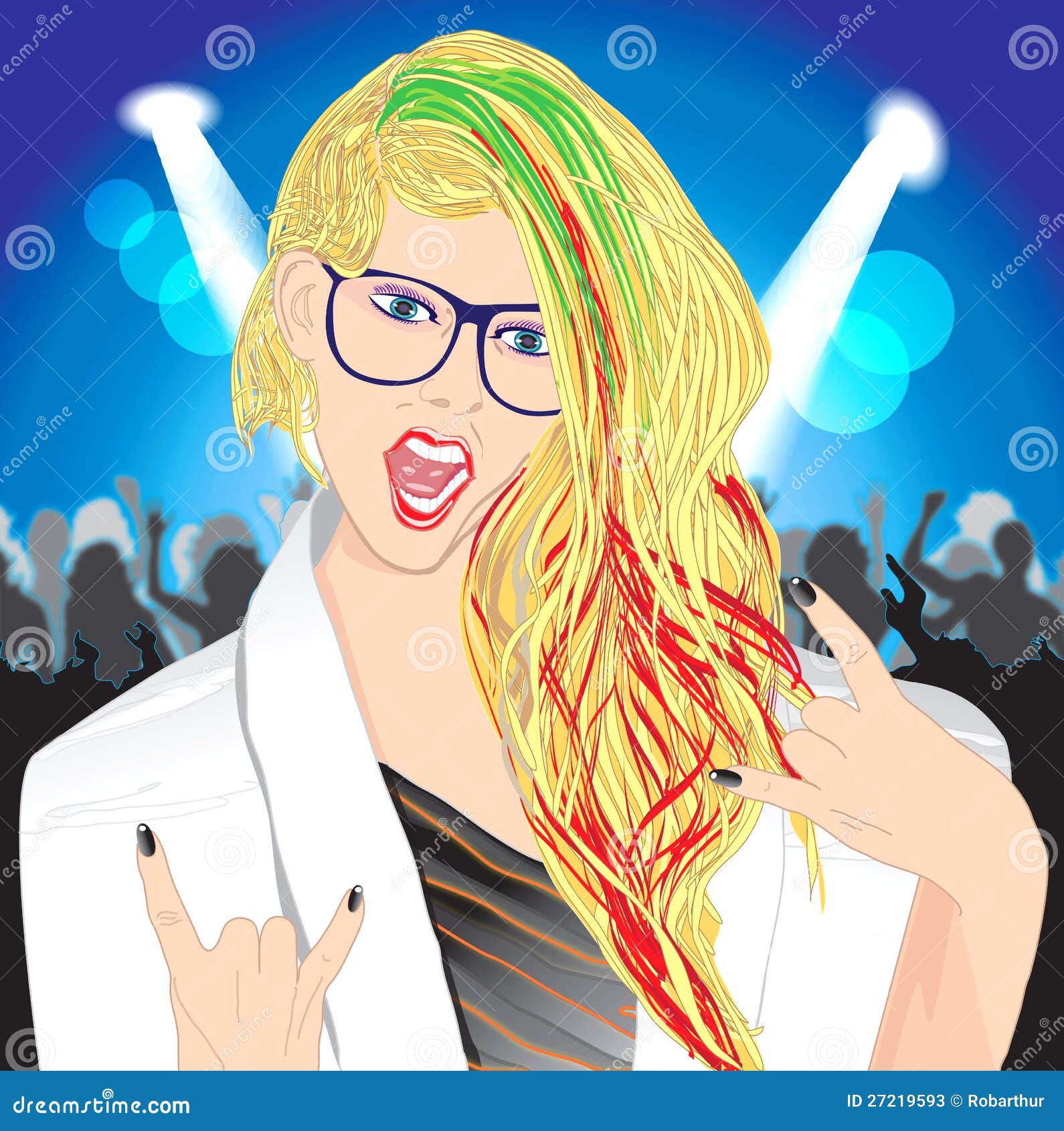 Girl Rocker stock illustration. Illustration of adult - 27219593