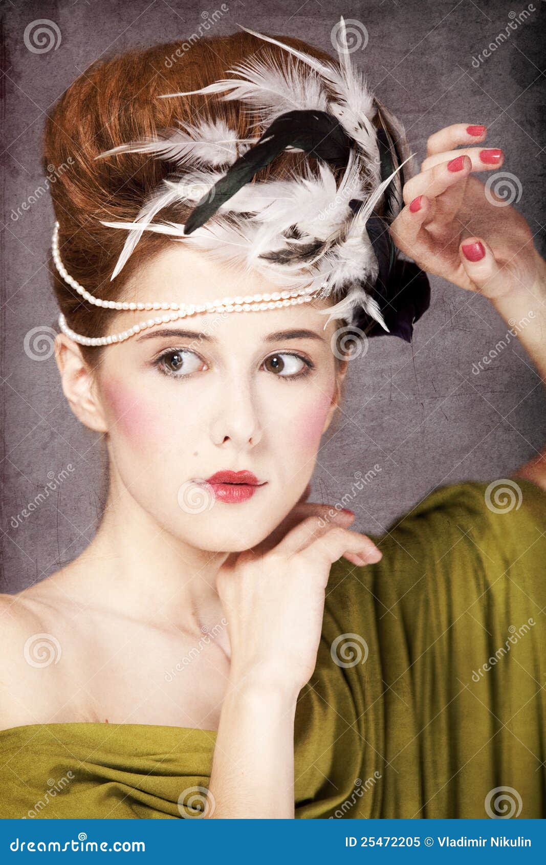 Girl with Rococo Hair Style Stock Image - Image of redhaired, retro ...