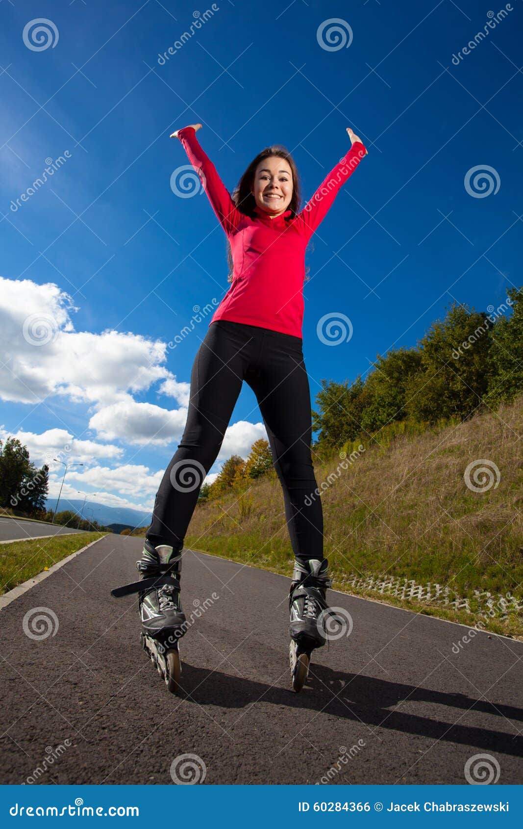 Girl on rollerblades stock photo. Image of foot, pretty - 60284366