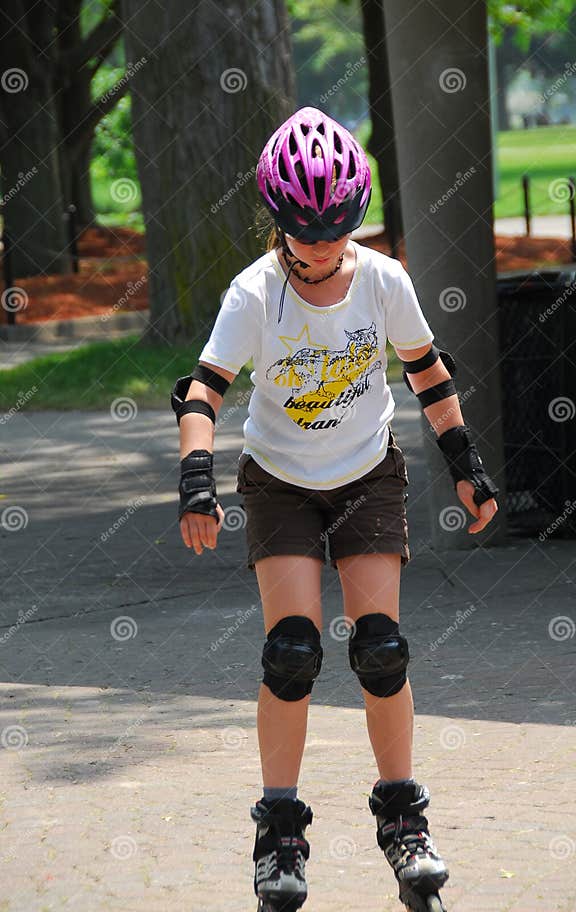 Girl rollerblading stock image. Image of teens, preteens - 2223843