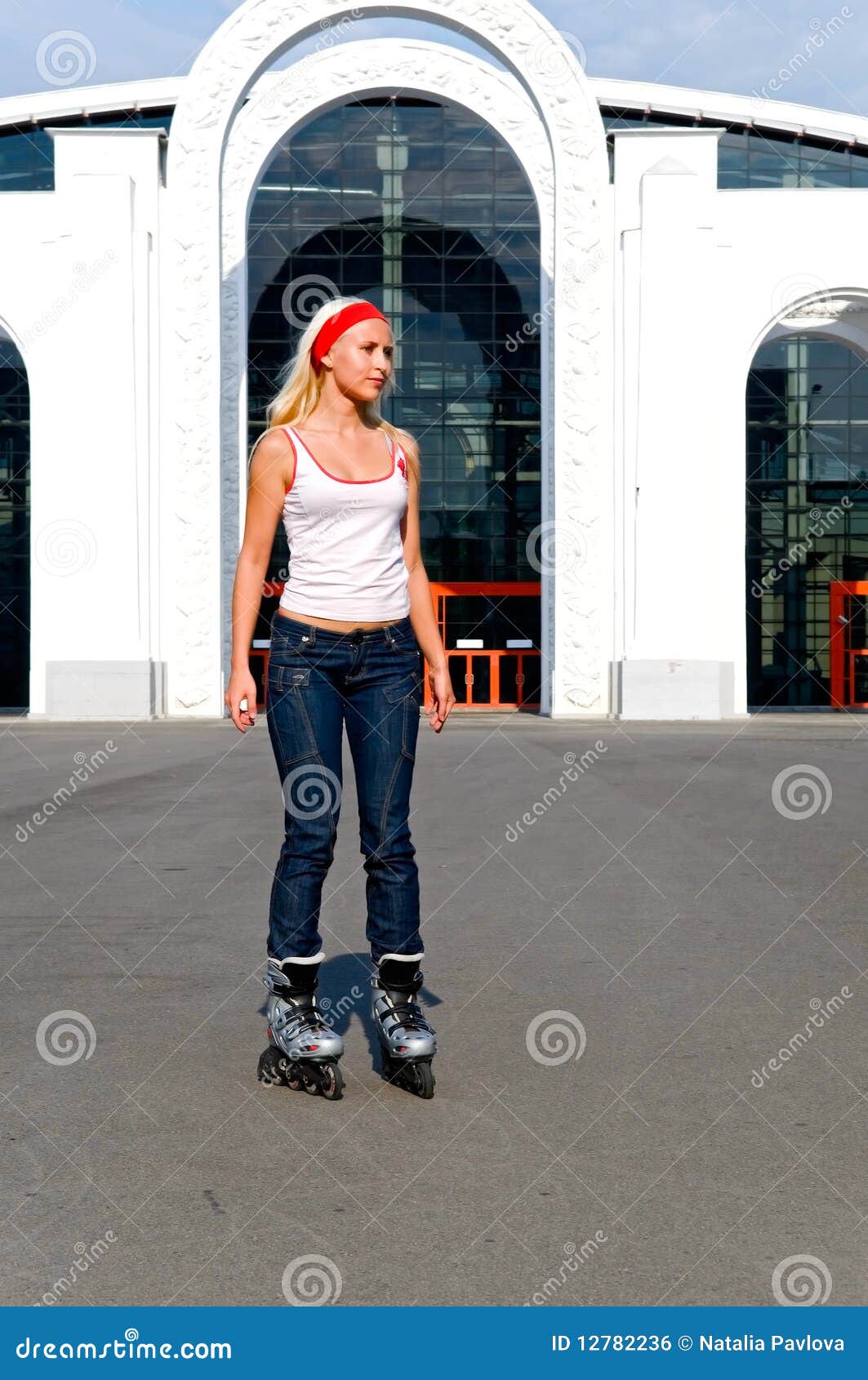 Girl on rollers stock photo. Image of practise, femininity - 12782236