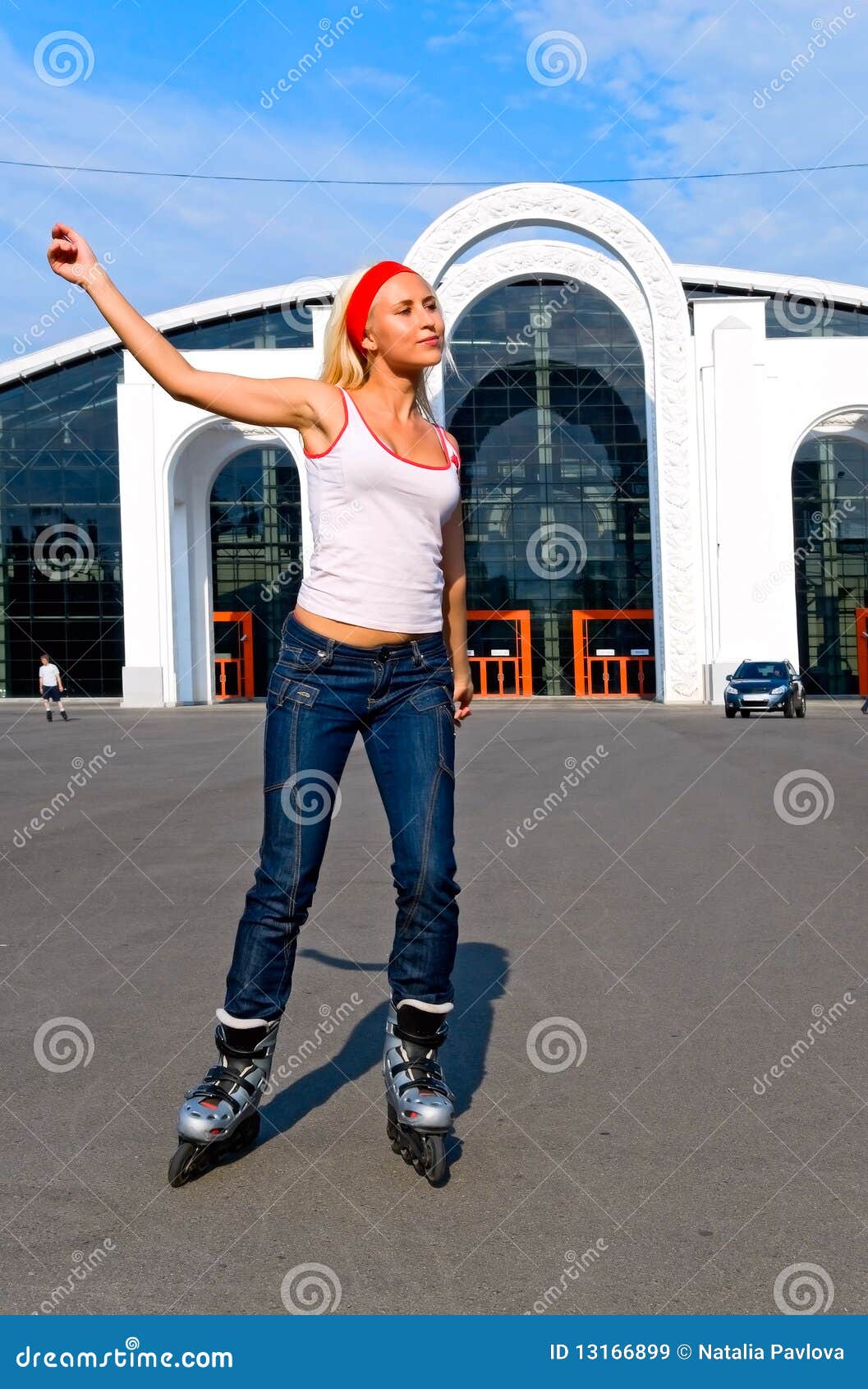 Girl on rollers stock image. Image of woman, model, skates - 13166899