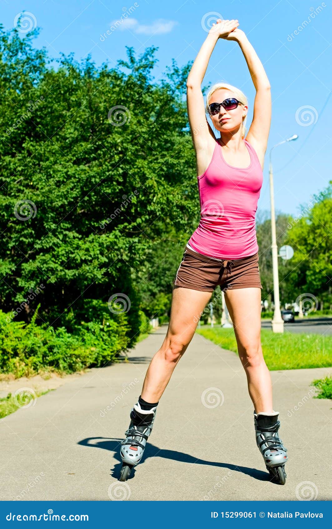 Girl on rollers stock image. Image of beautiful, rollers - 15299061