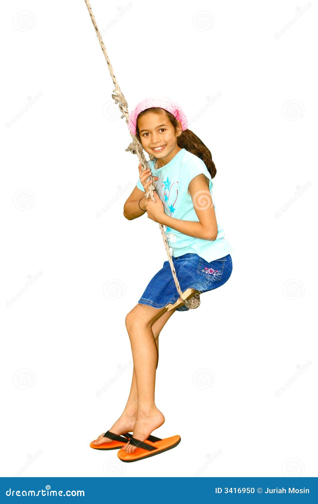Girl on rope swing stock photo. Image of outdoor, childhood - 3416950