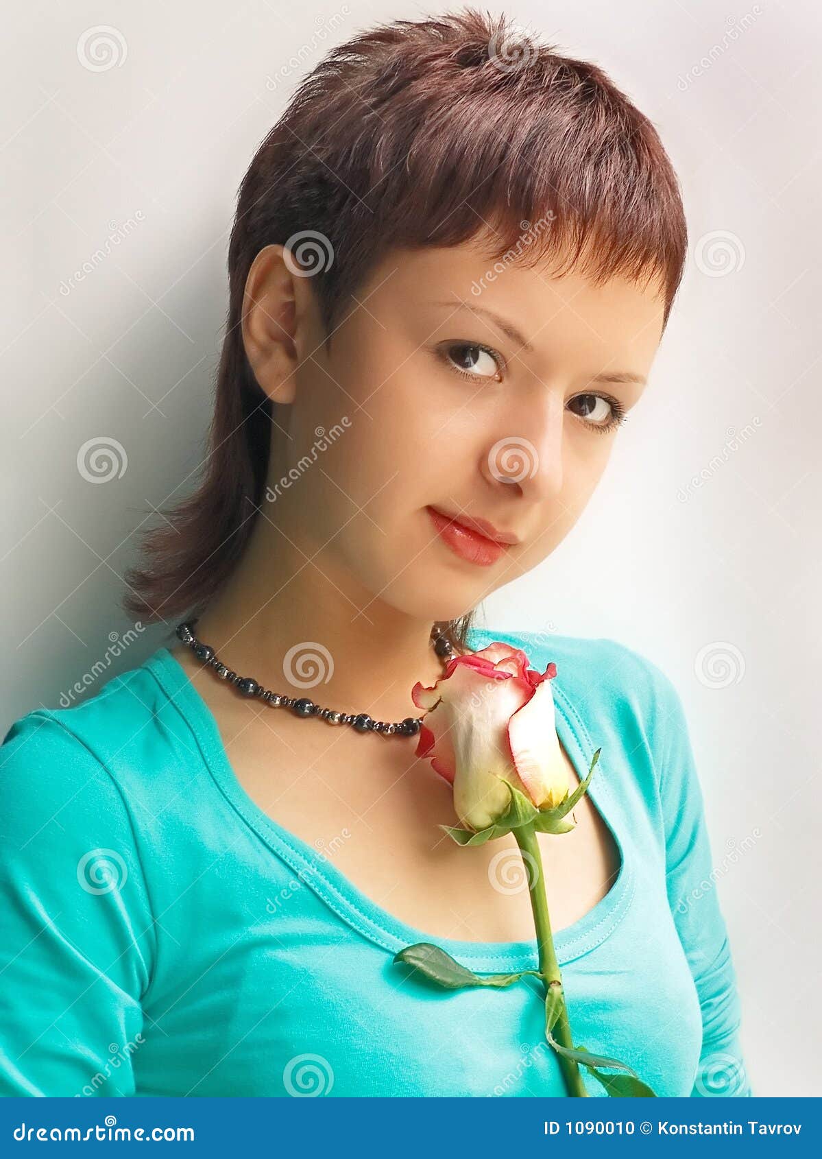 Girl with rose stock photo. Image of colorful, elegant - 1090010