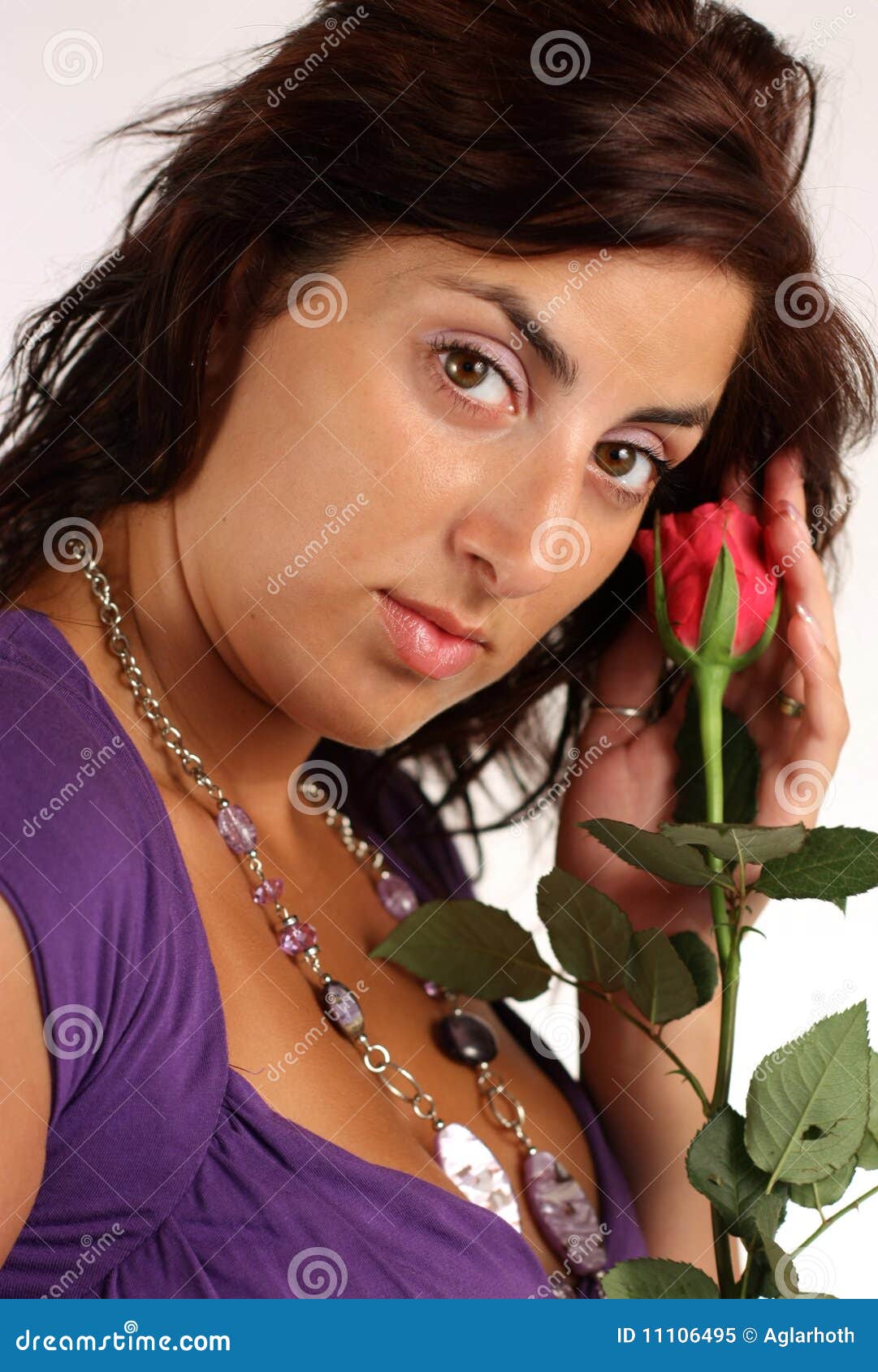Girl with rose stock image. Image of attractive, lady - 11106495