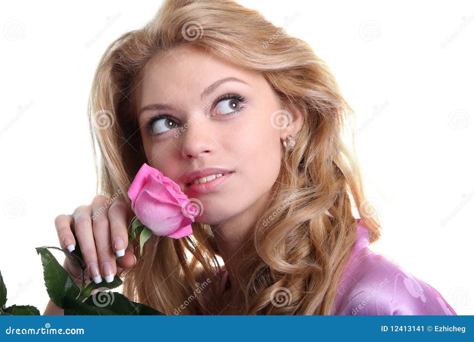 Girl with a rose stock image. Image of human, nature - 12413141