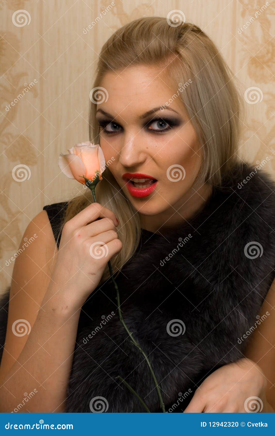 Girl and rose stock photo. Image of fascinating, irresistibility - 12942320