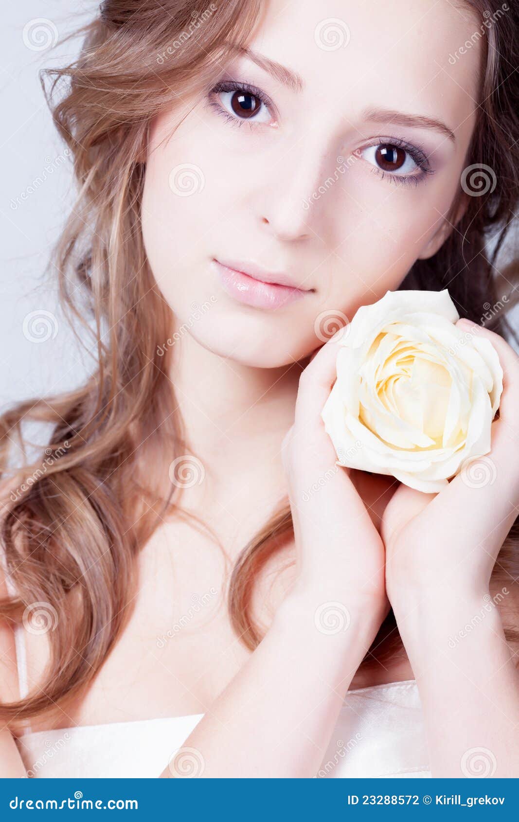 Girl with rose stock photo. Image of romance, cute, female - 23288572