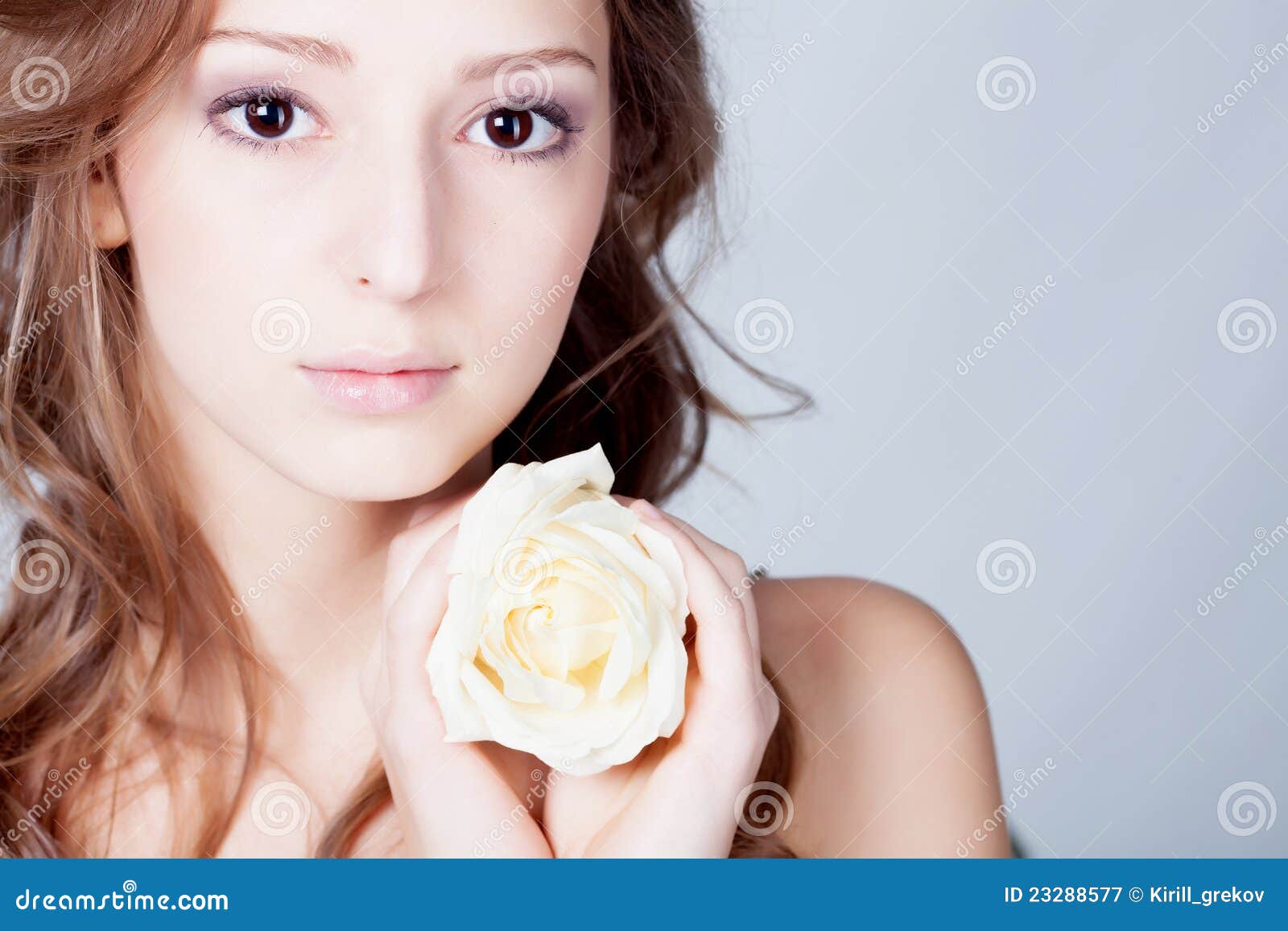Girl with rose stock image. Image of passion, sensitive - 23288577