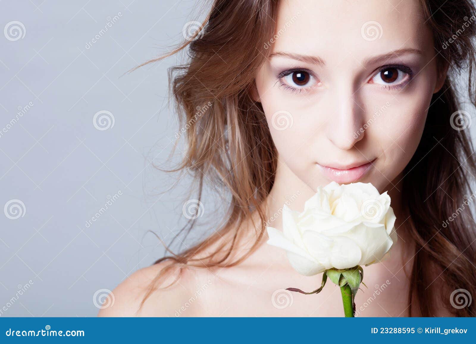 Girl with rose stock image. Image of hair, skin, relax - 23288595